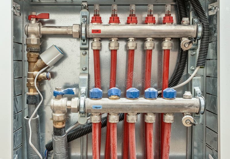 Main Control Manifold of House Heating System Stock Image - Image of ...