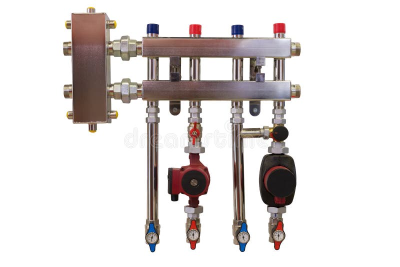 Main Control Manifold of House Heating System Stock Image - Image of ...
