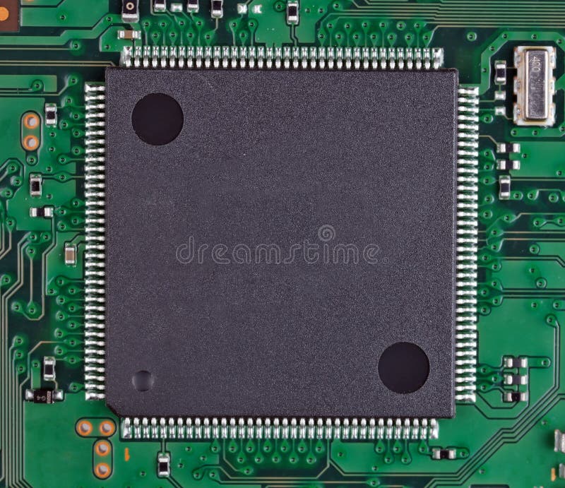 Main Control Processor Chip on an Electric Circuit Stock Image - Image ...