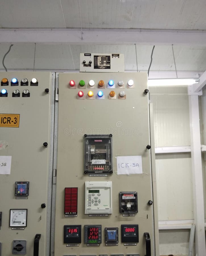 Main Control Room Feeder Panel Stock Image - Image of signage ...