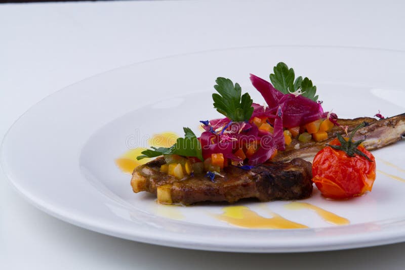 Main Course in Gourmet Style Stock Image - Image of dinner, vegetables ...