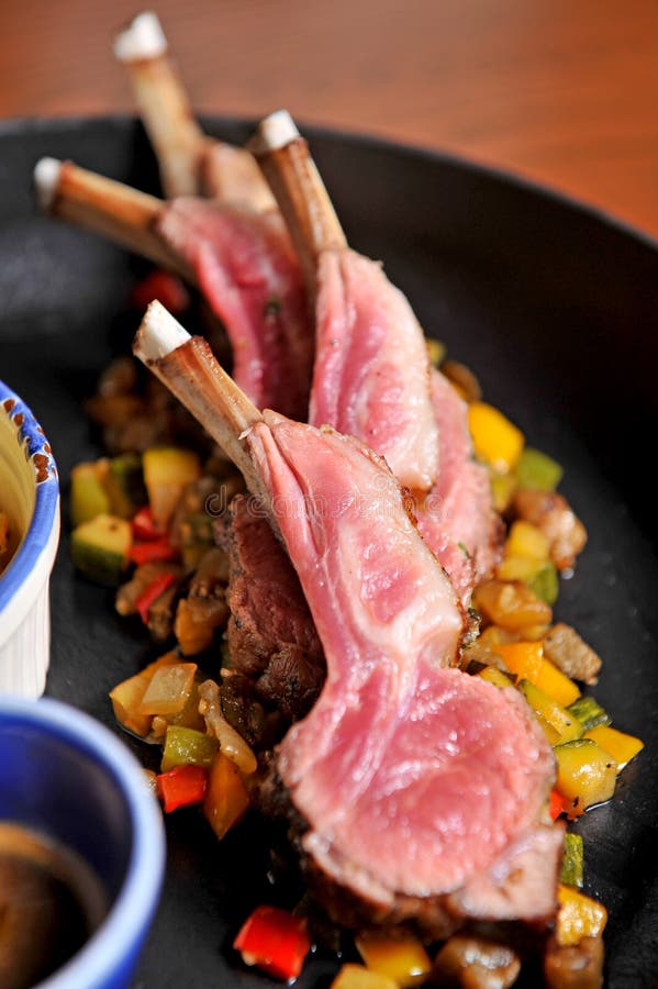 Main Course Grilled Lamb Steak Stock Photo - Image of grilled, french ...