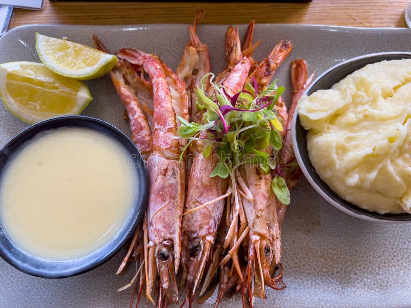 Main Course Queen Prawns Dinner Stock Image - Image of eating, parsley ...