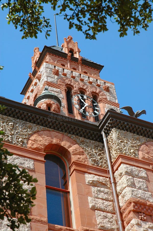 Main Courthouse Clock Tower in Waxahachie, Texas Stock Image - Image of ...