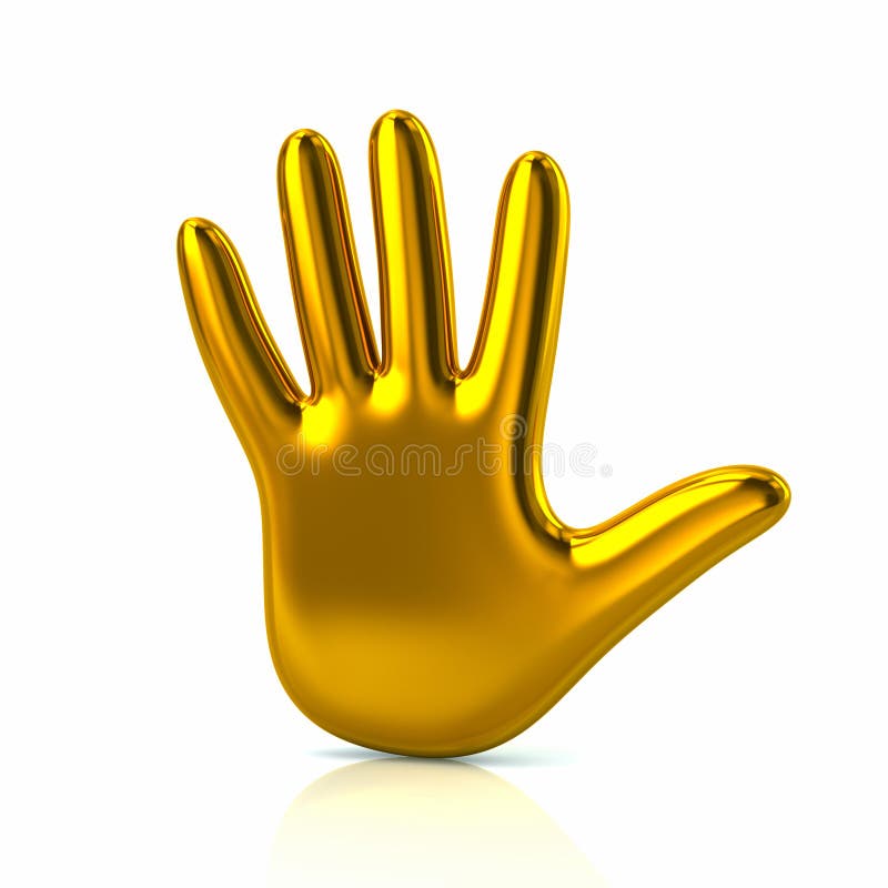Main d'or illustration stock. Illustration du conception - 73766832