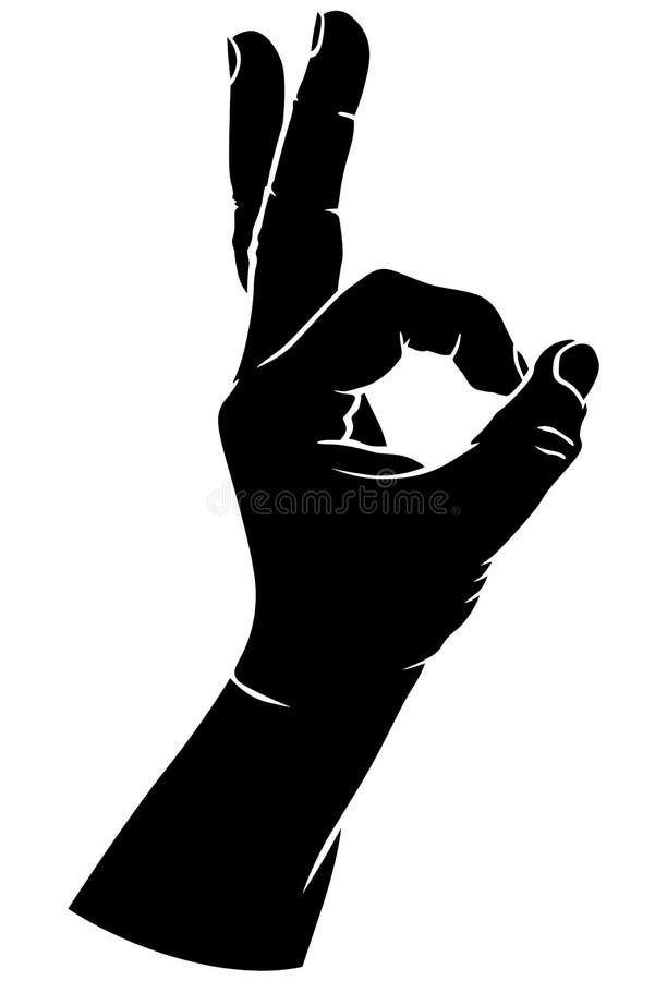 Main dans le signe de l'ok illustration de vecteur. Illustration du ...