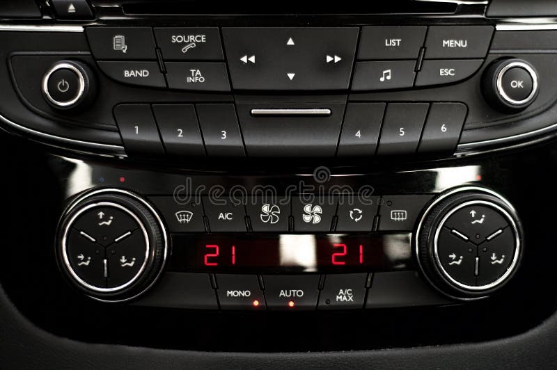 Main Dashboard of an Auto Vehicle, Interior-central View Stock Image ...