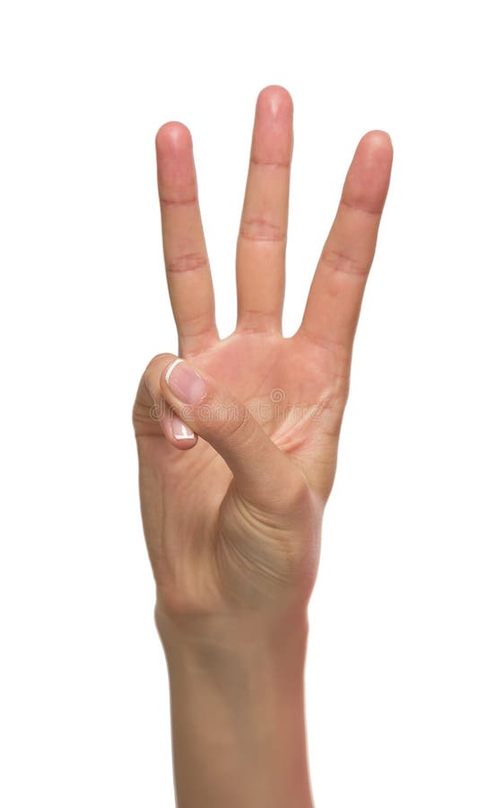 Main De Femme Montrant Trois Doigts Photo stock - Image du bras ...