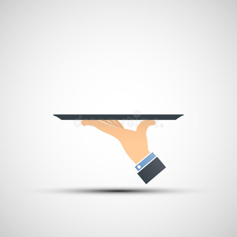 Main De Logo Tenant Un Plateau Illustration de Vecteur - Illustration ...