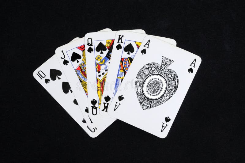 Quinte Flush Royale Au Poker Image stock - Image of main, cinq: 30717535