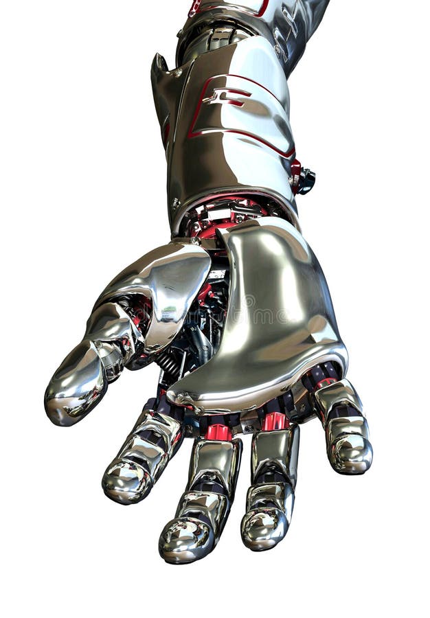 Main de robot illustration stock. Illustration du métal - 7562863