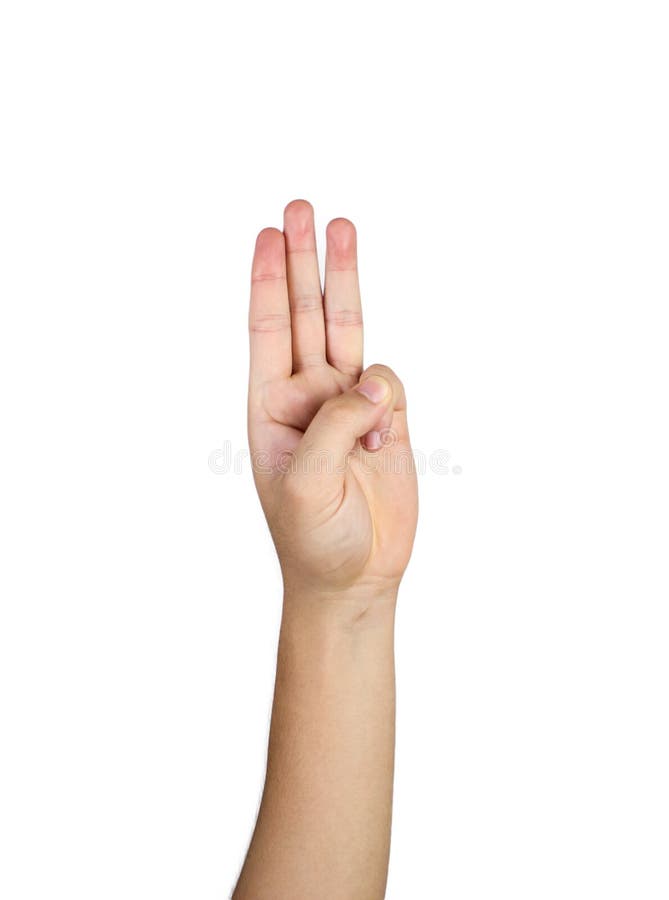 Salut de trois doigts image stock. Image du unité, faim - 47163357