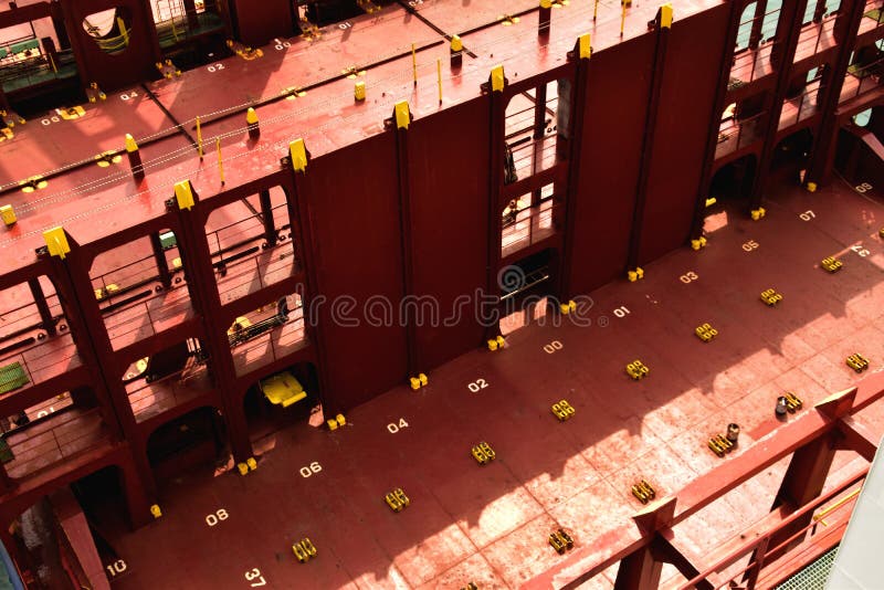 Main Deck of Container Ship Stock Photo - Image of main, protective ...