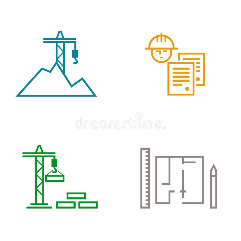 The Main Directions in the Construction and Planning Stock Vector ...