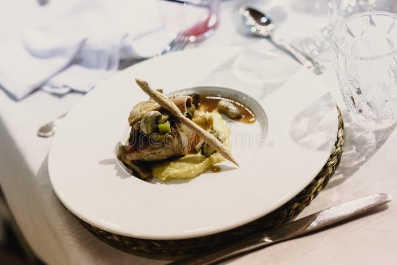 Main Dish Cooked with Meat and Garnish Stock Image - Image of cuisine ...