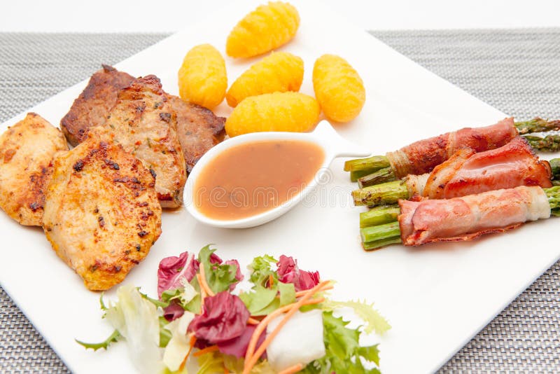 Main dish with meat stock image. Image of cooked, fried - 83081089