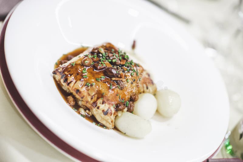 Main Dish Served in a Wedding Restaurant Stock Image - Image of cook ...