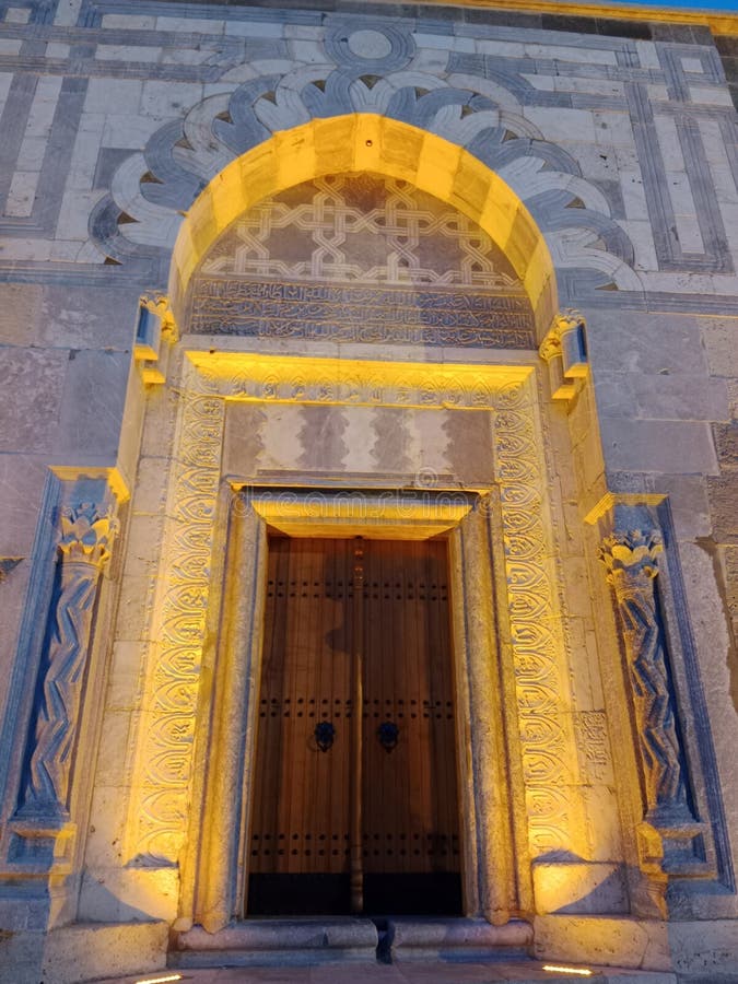 The Main Door of the Alauddin Mosque in Konya Stock Image - Image of ...