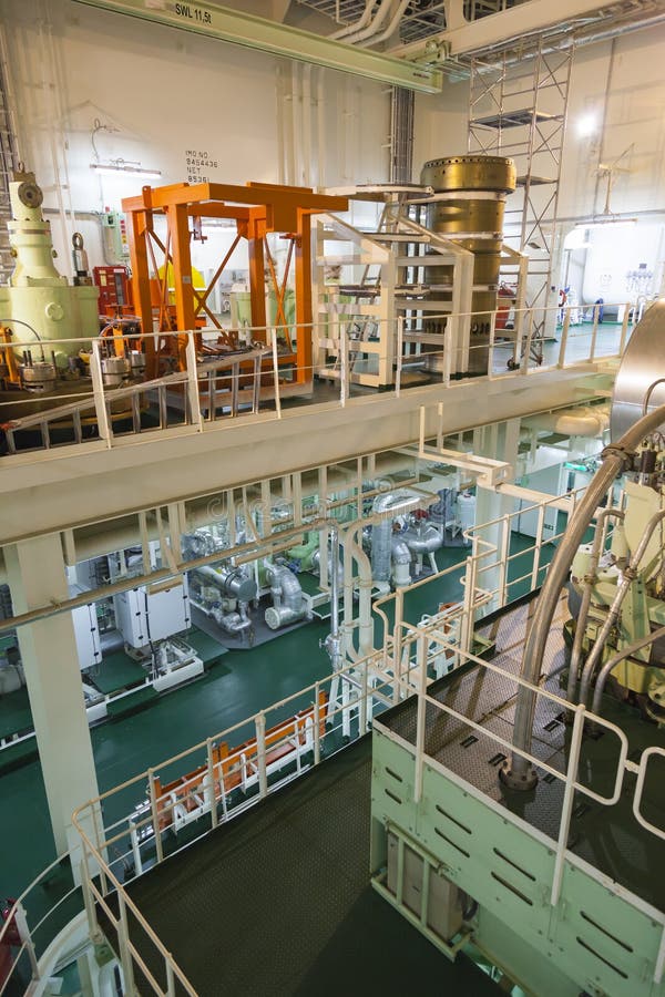 Main engine of a big ship stock photo. Image of full - 108960570