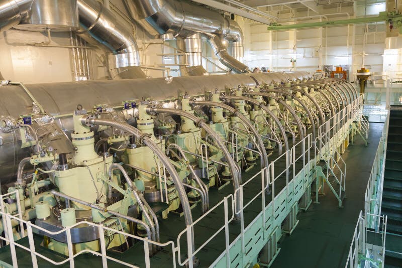 Main engine of a big ship stock image. Image of energy - 107950285