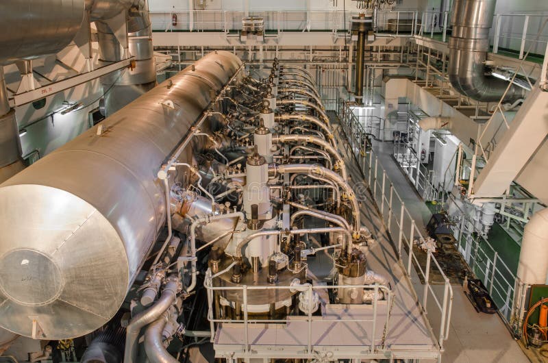Main engine of a big ship stock image. Image of energy - 107950285