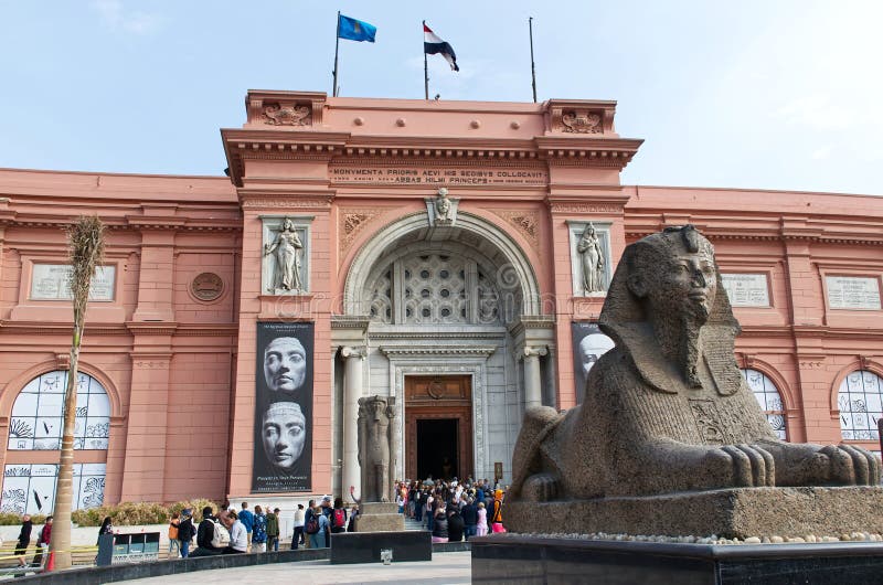 Main Entrance of the Egyptian Museum in Cairo. Egypt Editorial Photo ...