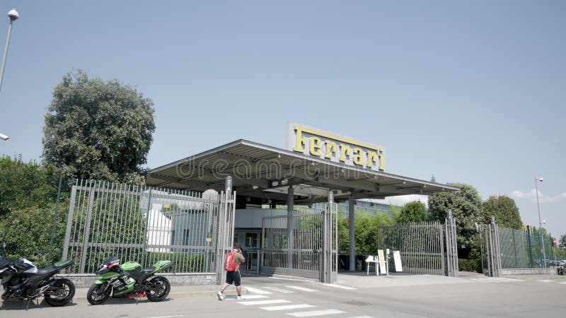 Maranello, Italy, the Main Entrance of the Ferrari Factory Stock Video ...