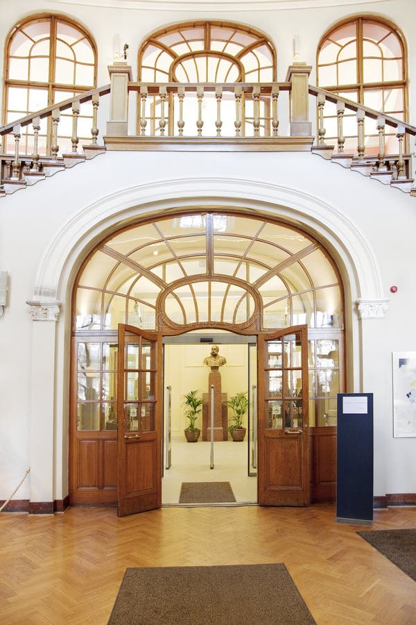 Main Entrance of a Library stock photo. Image of statue - 8930014