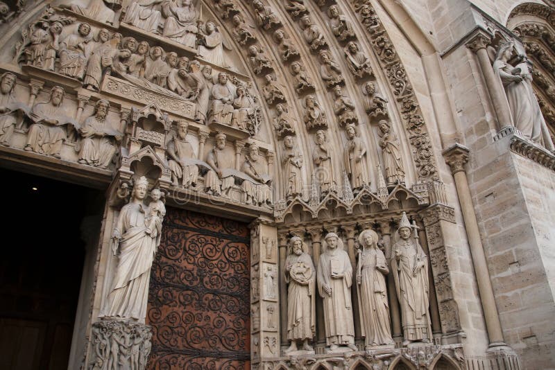 Main Entrance of Notre Dame De Paris - Portal of the Last Judgment ...