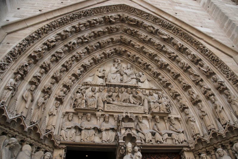 Main Entrance of Notre Dame De Paris - Portal of the Last Judgment ...