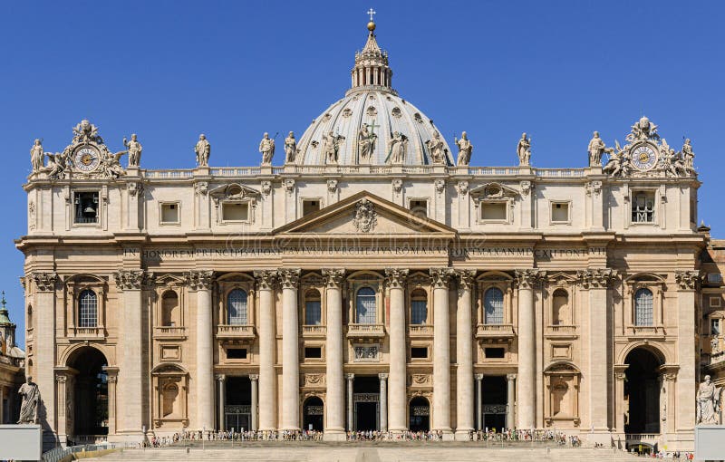 Main Facade of Saint Peter S in the Vatican Editorial Photography ...