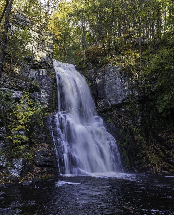 Main Falls at Bushkill Falls, Pennsylvania Stock Photo - Image of tree ...
