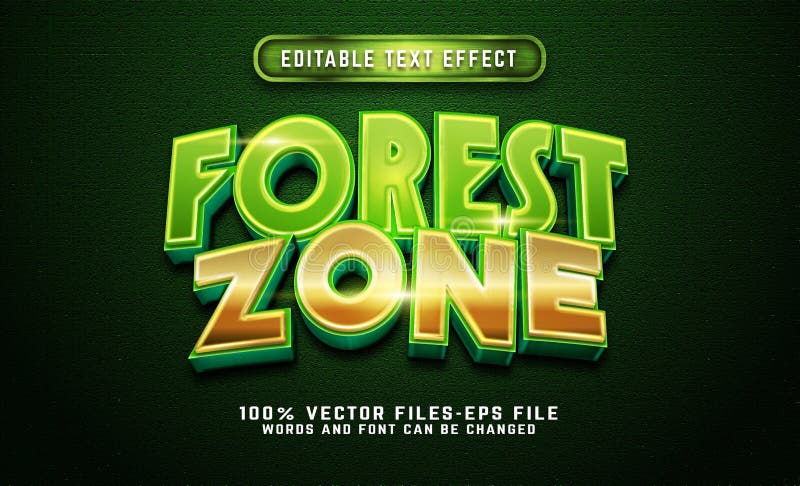 Forest Zone Editable Text Effect Stock Vector - Illustration of jungle ...