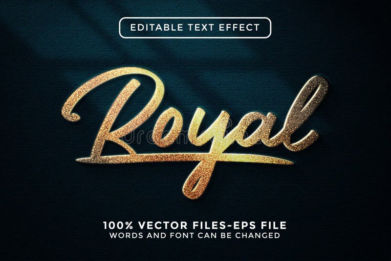 Royal 3d Realistic Text Effect with Golden Style Premium Vectors Stock ...