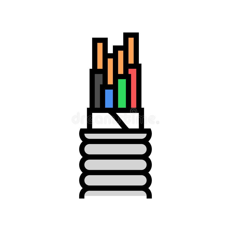 Main Feeder Wire Cable Color Icon Vector Illustration Stock ...