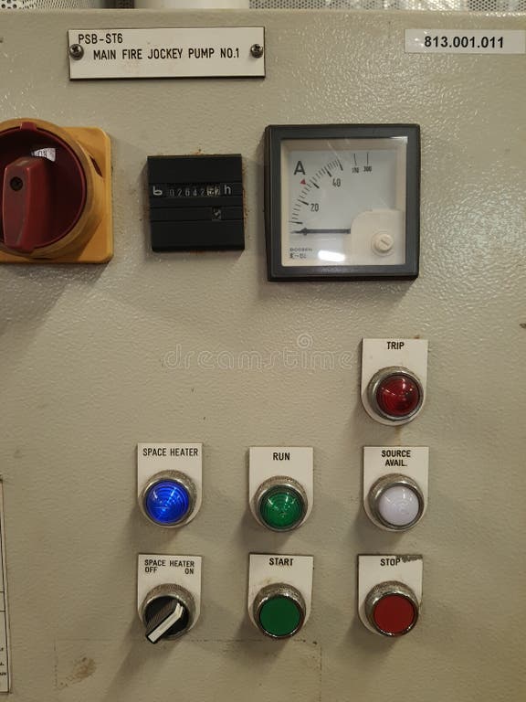 Main Fire Jockey Pump on Standby Mode Stock Photo - Image of electrical ...