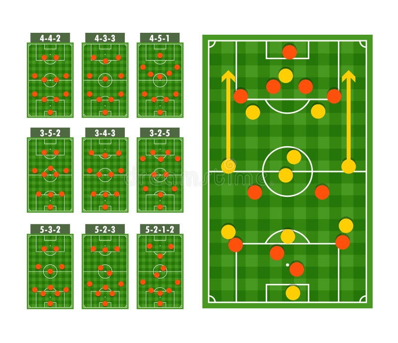 Main Football Strategy Schemes Stock Vector - Illustration of inside ...