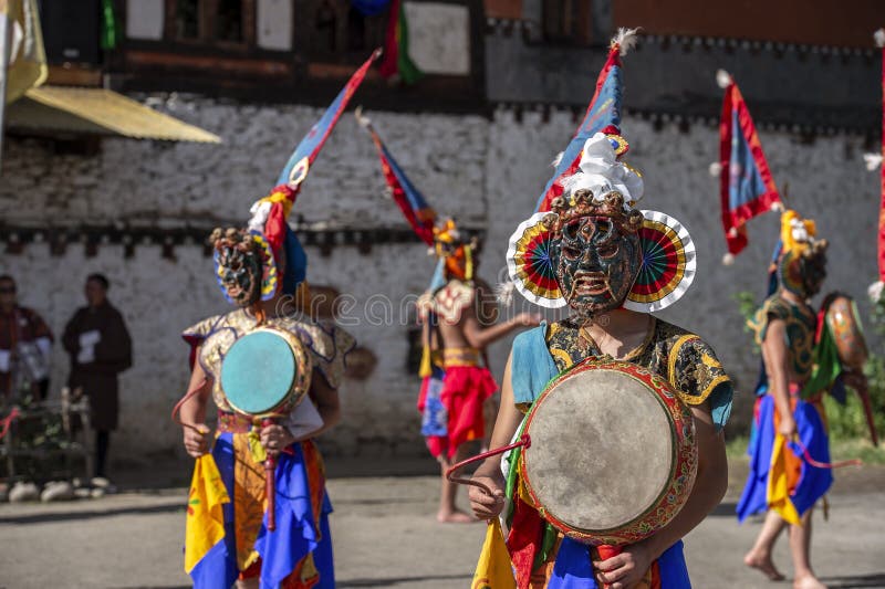 Bhutanese Cham Masked Dance, Dance of Wrathful Deities, Tamshing Goemba ...