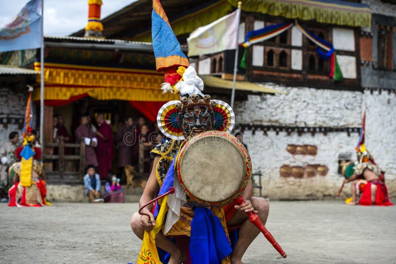 Bhutanese Cham Masked Dance, Dance of Wrathful Deities, Tamshing Goemba ...