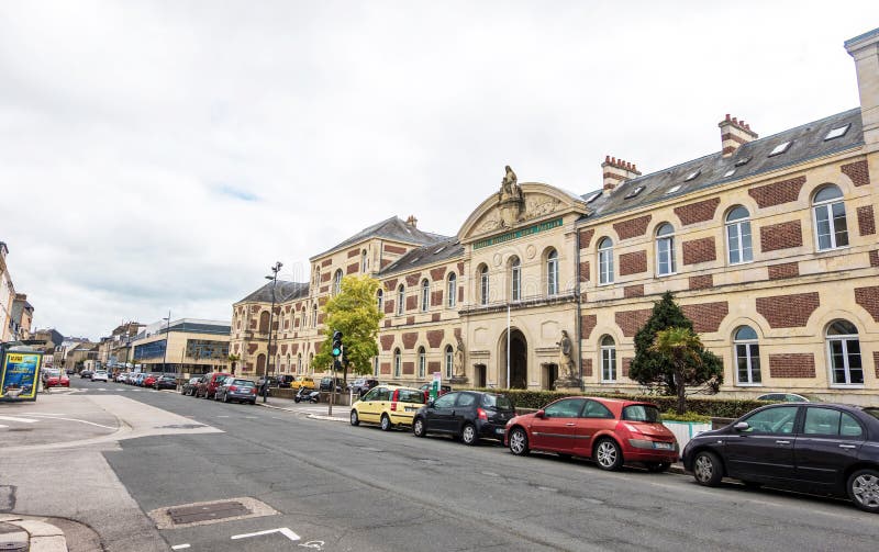 The Main Front of the Pasteur Hospital in Cherbourg-Octeville. Normandy ...