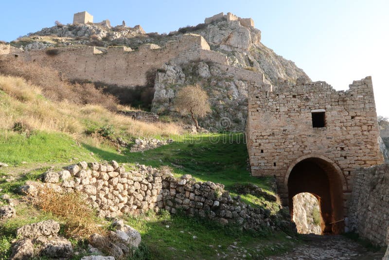 The Main Gate of the Acrocorinth, a Fort Close To Corinth, from Inside ...