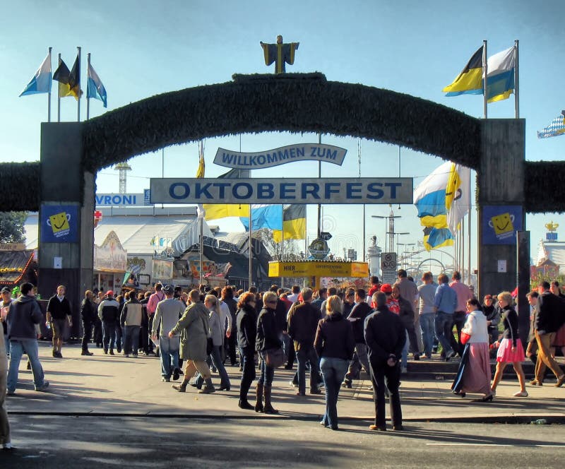 Main Gate of Oktoberfest Festival (HDR) Editorial Photography - Image ...