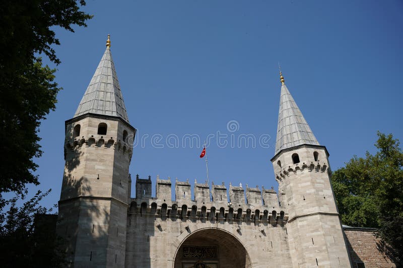 Main Gate of Topkapi Palace in Istanbul, Turkiye Stock Image - Image of ...