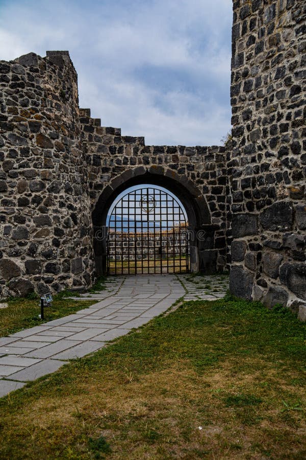 The Main Gate and the Wall of the Medieval Fortress Stock Image - Image ...