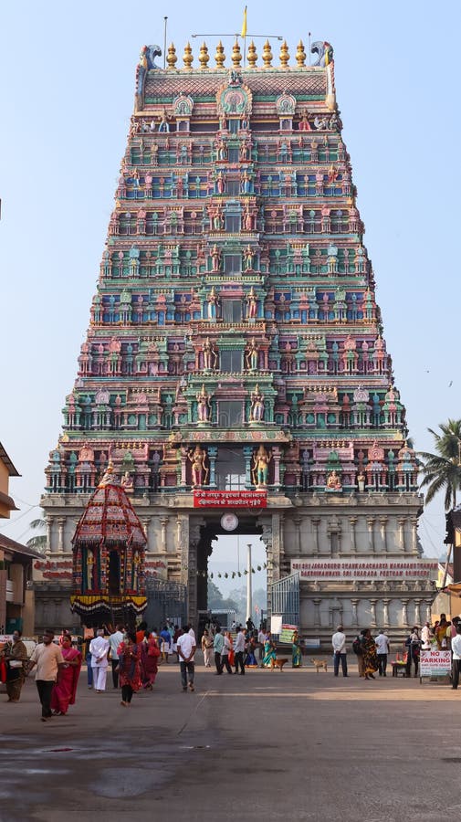 Main Gopuram of Sharada Pitham, Sringeri Editorial Stock Image - Image of temple, cityscape ...