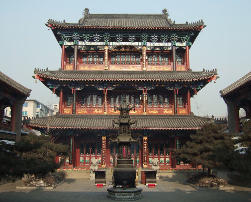 Main hall stock photo. Image of winter, temple, chinese - 3711058