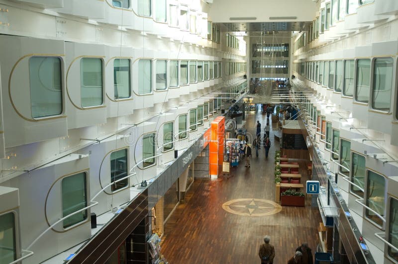 Main Hall of Large Cruise Ship Stock Image - Image of open, deck: 5005699