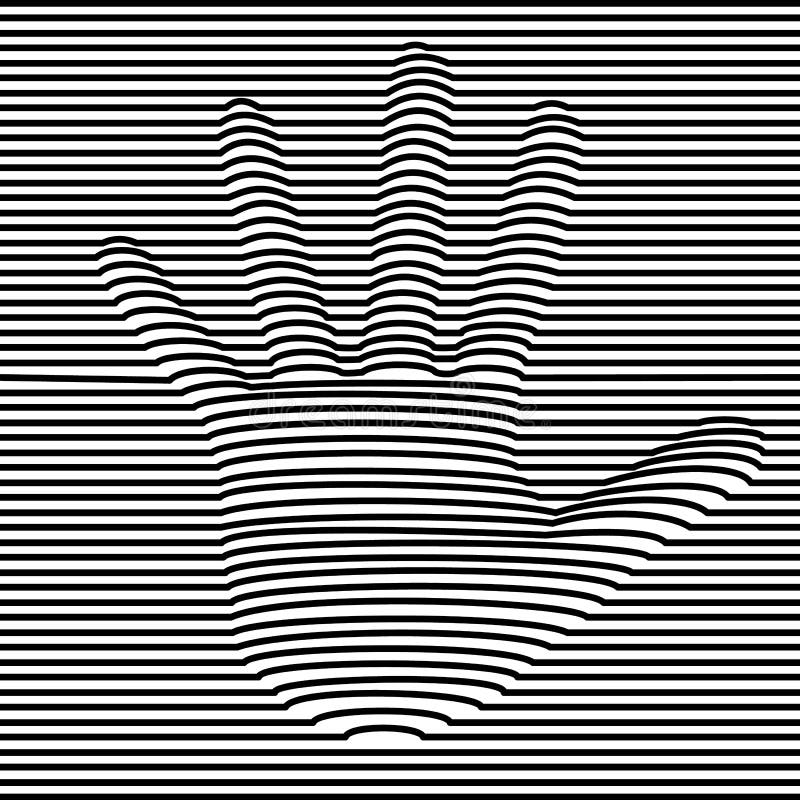 Main Humaine Dans Le Style Optique D'illusion Du Volume 3d Illustration ...