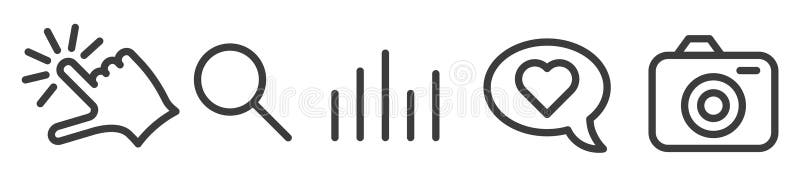 The Main Icons of the Interface are a Thin Line. User Interface Icon ...