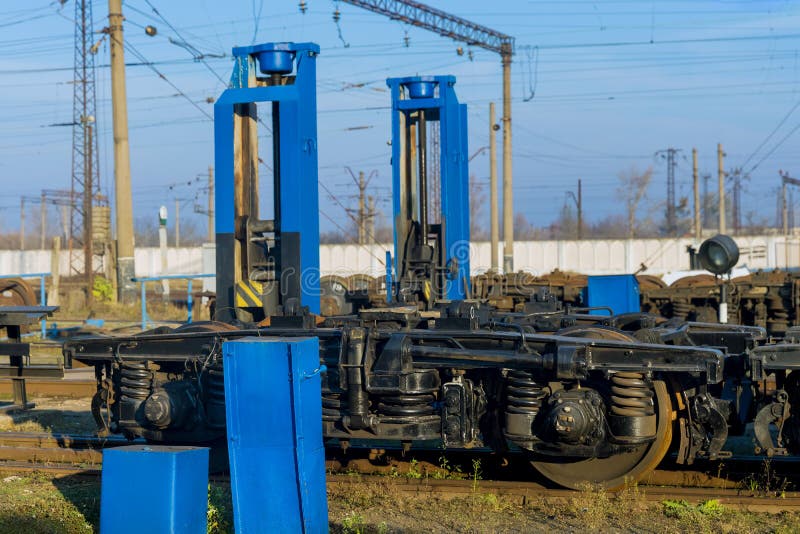 Main Industrial Jack that Raises Wagon from the Train Stock Photo ...